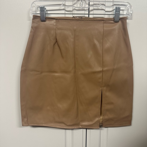 Windsor | Skirts | Windsor Tan Pleather Skirt | Poshmark